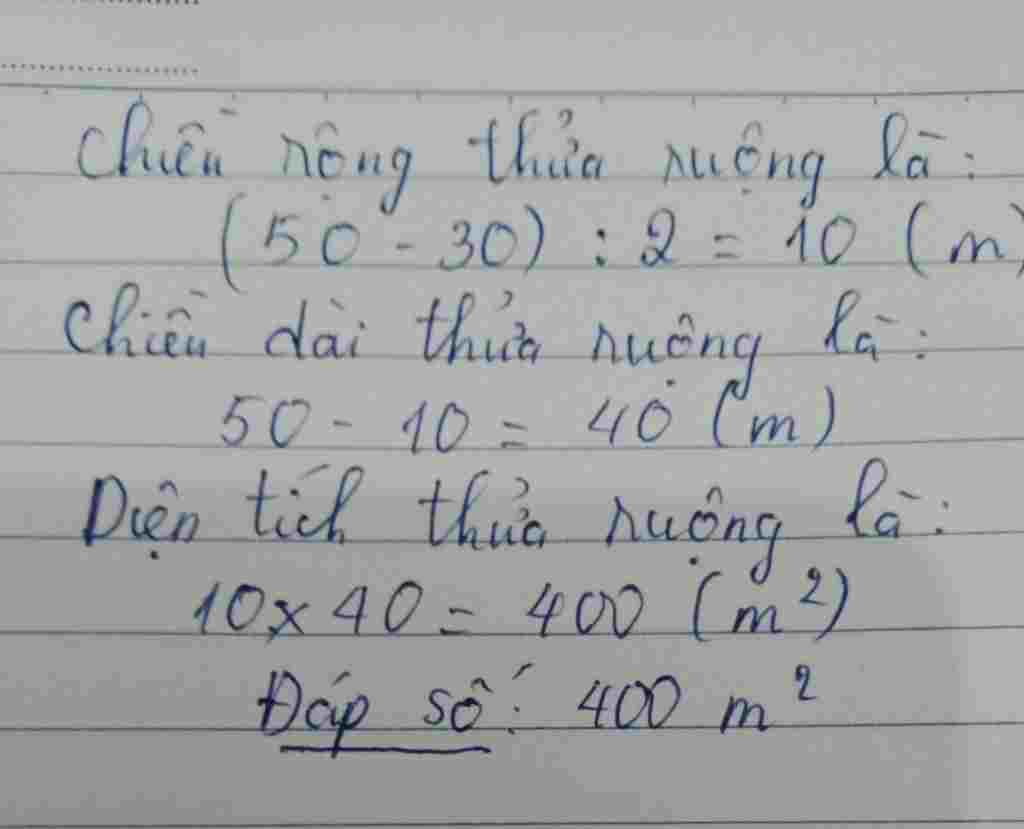 Toán Lớp 4: một thửa ruộng hình chữ nhật có nửa cho vi là 50m nếu bớt ...