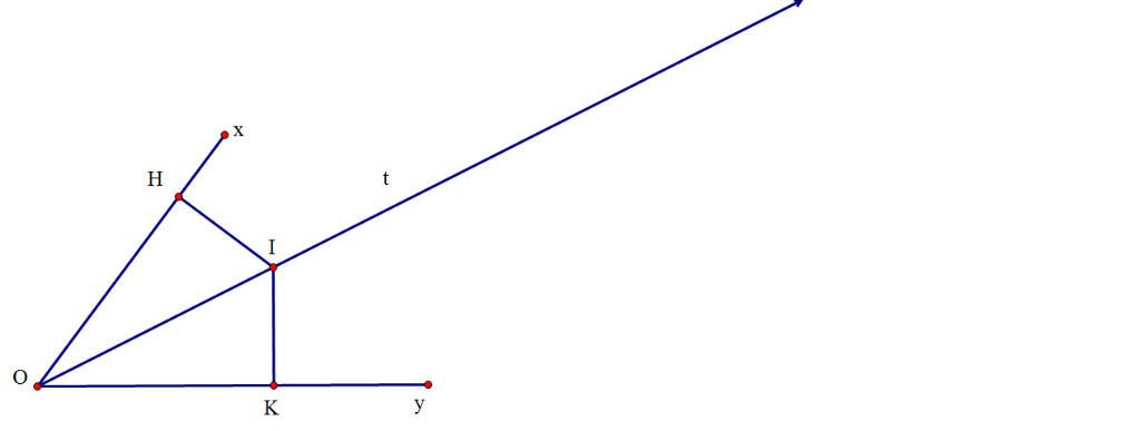 Toán Lớp 7: Cho góc xOy nhọn, tia Ot là phân giác của góc xOy. Trên tia Ot lấy điểm I. Vẽ IH ...