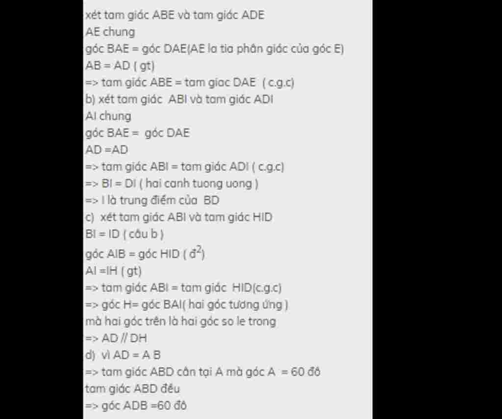 Toán Lớp 7: cho tam ABC từ AB lấy D là trung điểm của AB từ Ac lấy E là trung điểm của AC: chứng ...