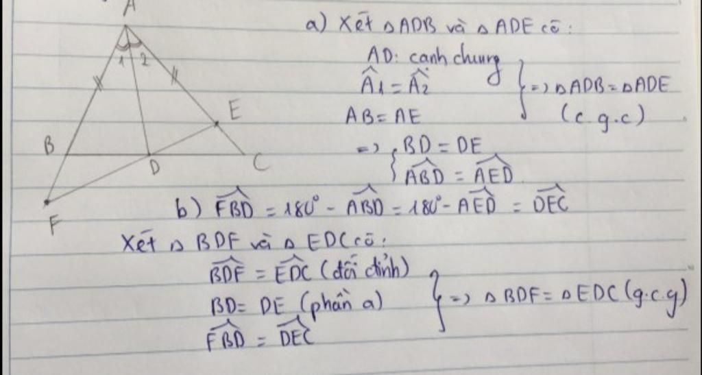 Toán Lớp 7 Cho Tam Giác Abc Nhọn Có Ab Nhỏ Hơn Ac Vẽ Ad Là Phân Giác Cua Góc Bac D Thuộc Bc