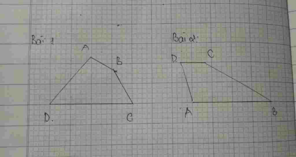 Toán Lớp 8: B1)Tính các góc của tứ giac ABCD biết A=100 độ gócC=60độ ...