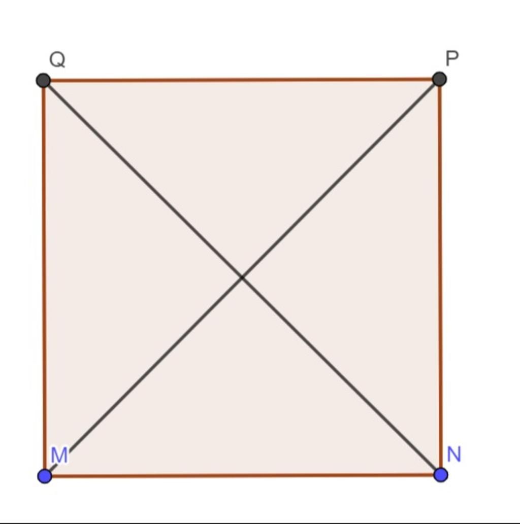 Toán Lớp 8: Hình vuông MNPQ có: A. MP = NQ B. MP//NQ C. MP ⊥ NQ D. MN ⊥ ...