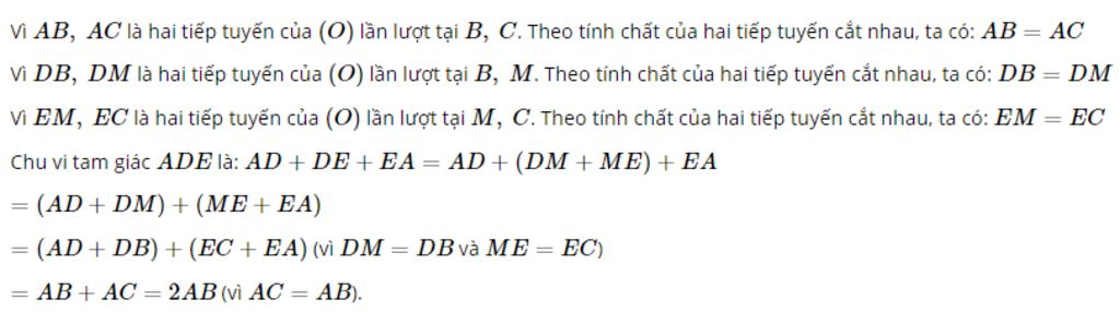 Toán Lớp 9 Từ Một điểm A Nằm Bên Ngoài đường Tròn O Kẻ Các Tiếp